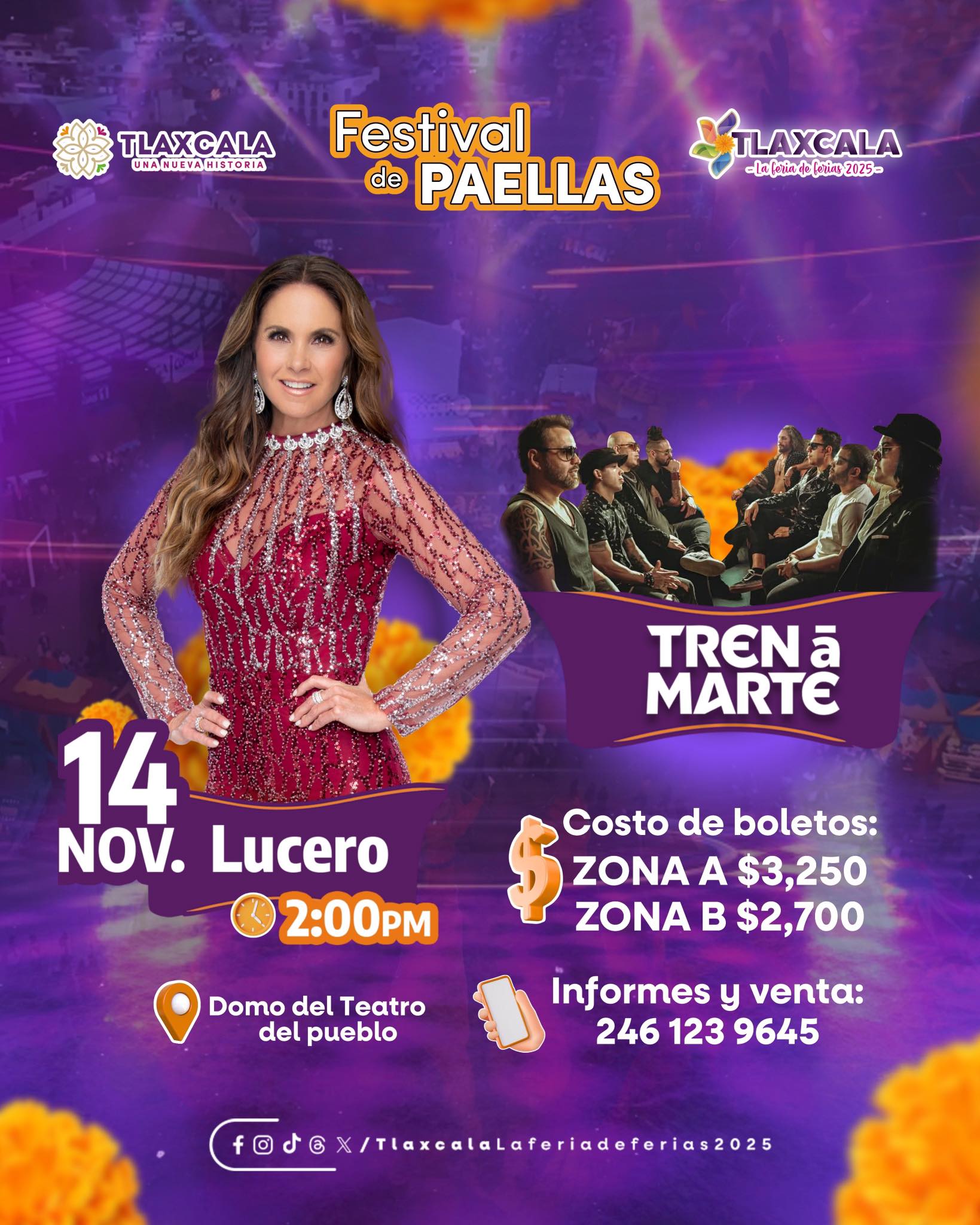 Festival de Paellas en la Feria Tlaxcala 2025: Presentación de Lucero - Ferias en Tlaxcala